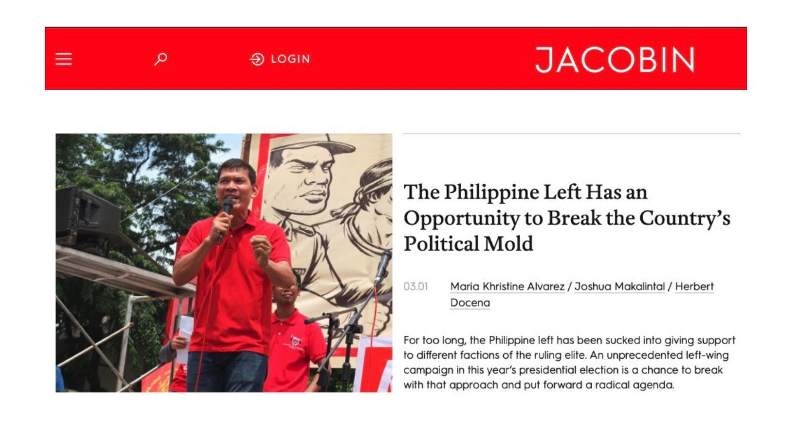 ESSAY | The Philippine Left Has an Opportunity to Break the Country’s ...